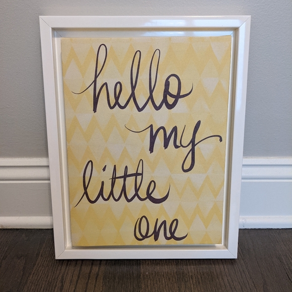 Accents | Nursery Wall Art Framed Word Art Hello My Little One 145 In X ...